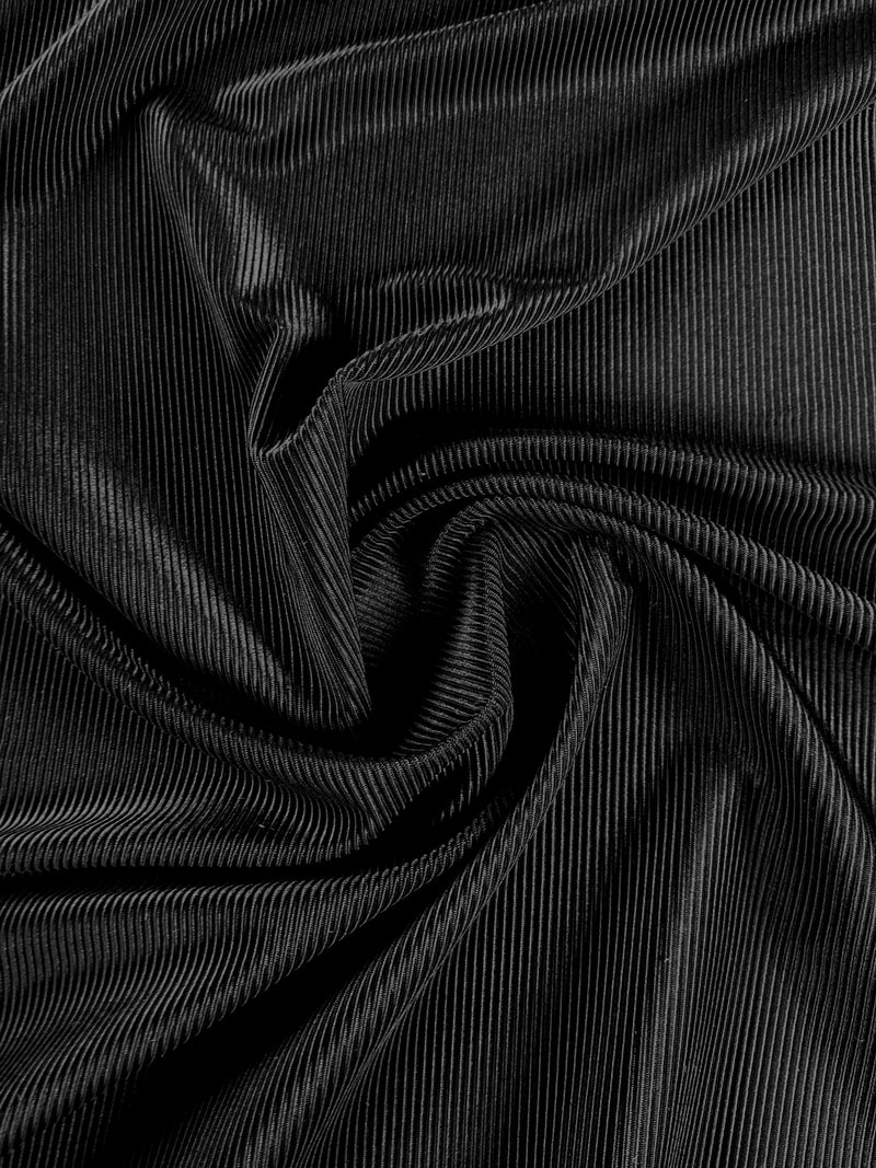 Ribbed Polyester Swim Tricot - Black – Sitka Fabrics